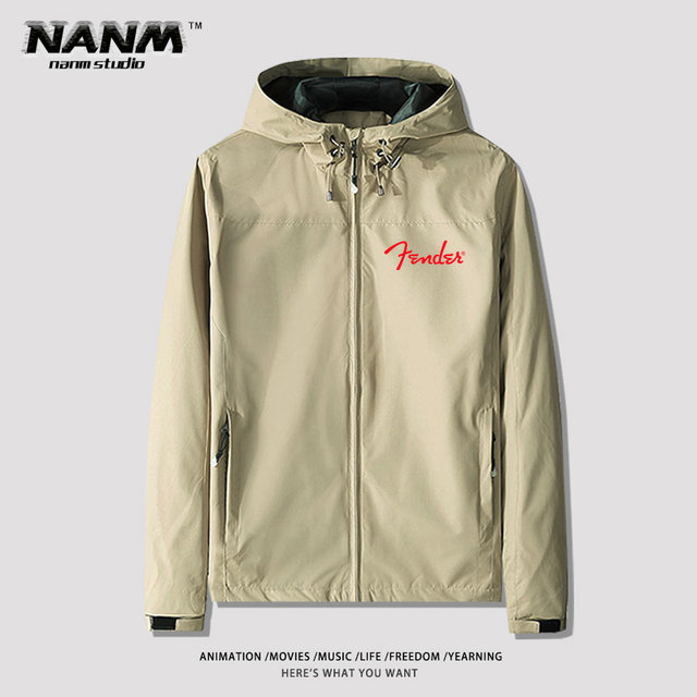 fender electric guitar band hooded jacket men's autumn and winter plus ...