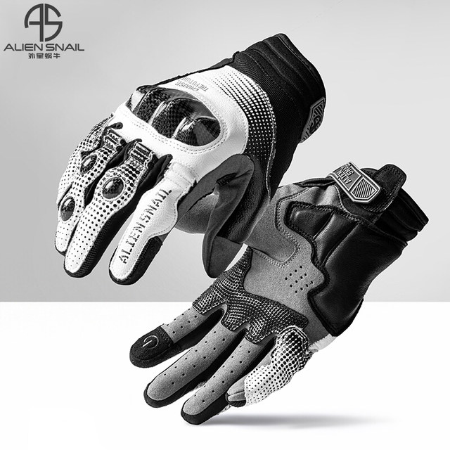 Alien snail carbon fiber motorcycle riding gloves T3 anti-fall wear ...