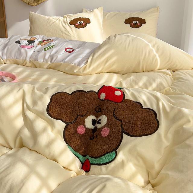 Class A bedding four-piece set of four-season cotton quilt cover quilt ...