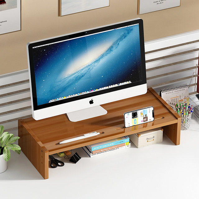 Desktop computer monitor elevated screen neck pad height base bracket ...