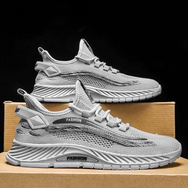 Mesh shoes for men 2024 new autumn fly-woven men's shoes coconut sports breathable soft soles ...