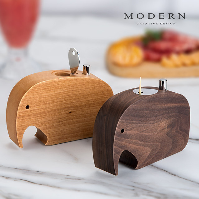 MODERN Light Luxury Walnut Solid Wood Elephant Toothpick Box Simple ...