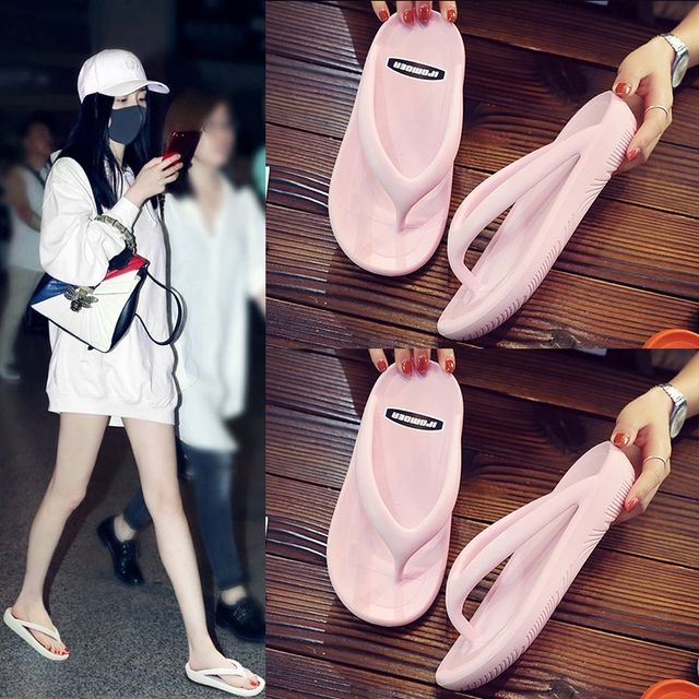 Imported Seiko anti-slip thick-soled flip flops for women wearing men's ...