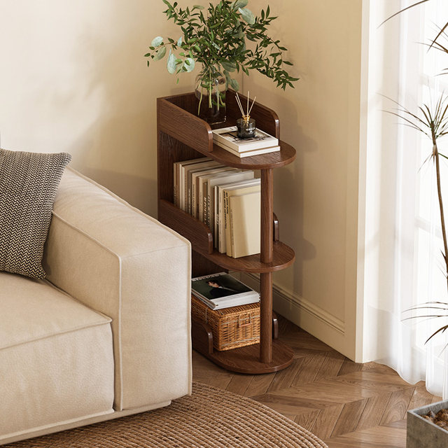 Simple ultra-narrow small creative mini storage solid wood bedside ...