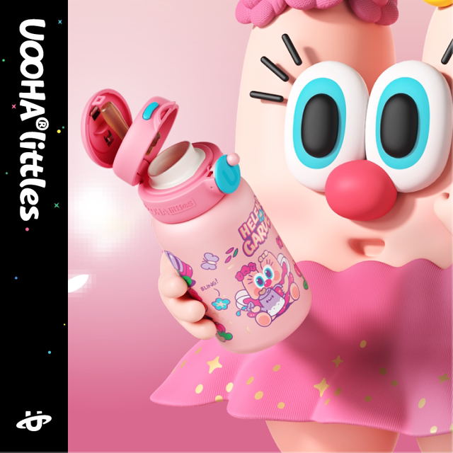 uooha accompanying straw thermos cup for girls, high-looking water cup, children's water cup ...