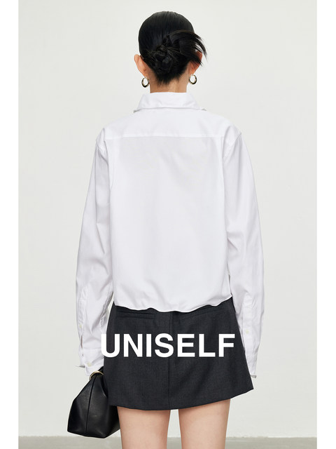 Uniself Stylish Twist Shirt for Women 2025 Autumn Versatile Fashion ...