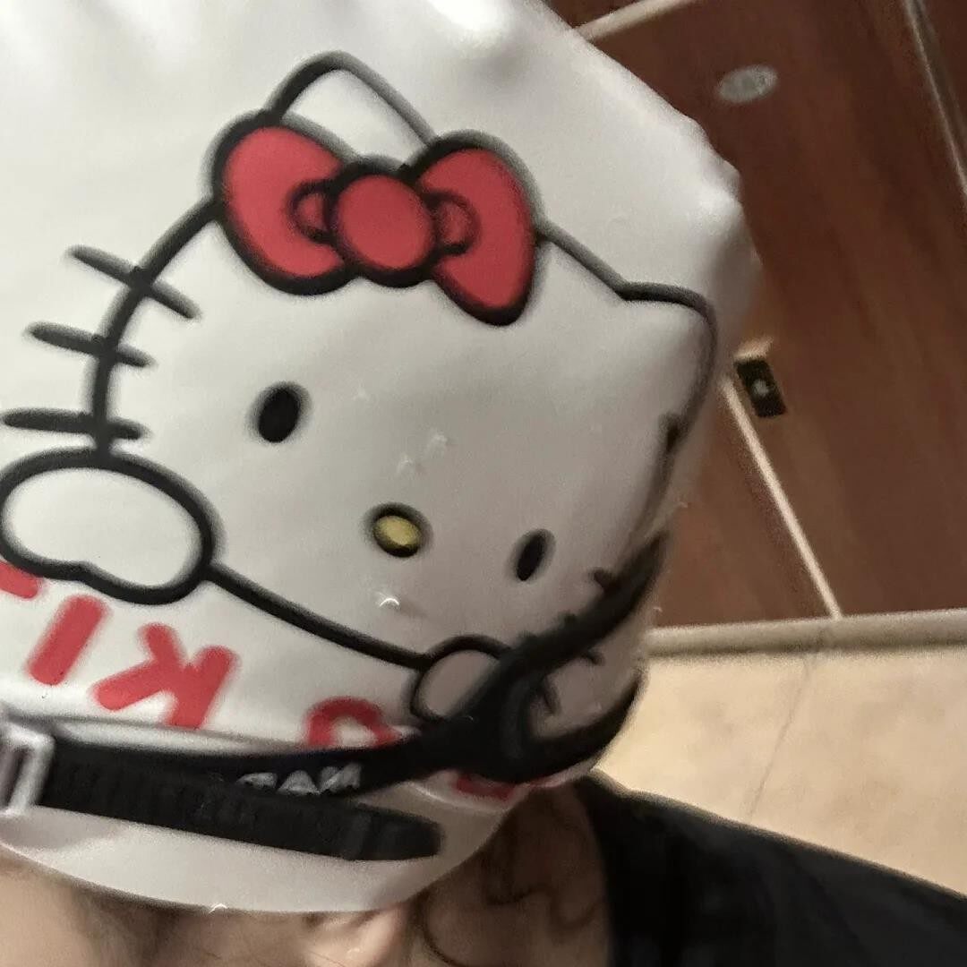 HelloKitty swimming cap for women, adult large size, ear protection ...