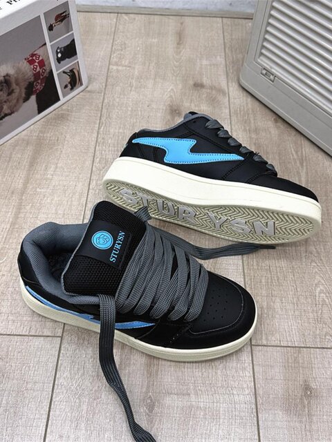 National trend niche design black and blue lightning bread shoes men ...