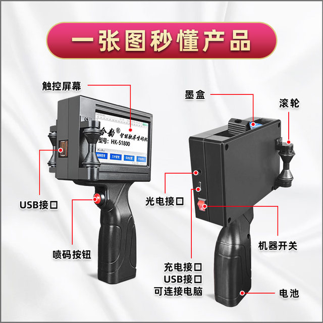 Smart inkjet printer small coder production date supermarket price barcode labeling machine food ...