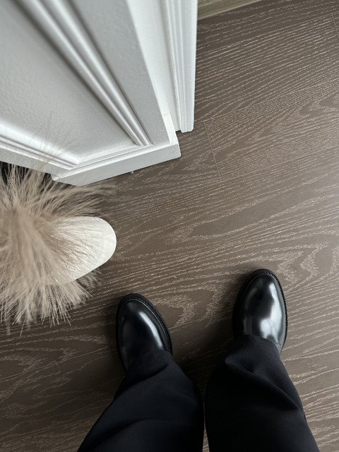 Deserto First-Layer Cowhide Round Pointed Toe Slightly Raised Toe ...