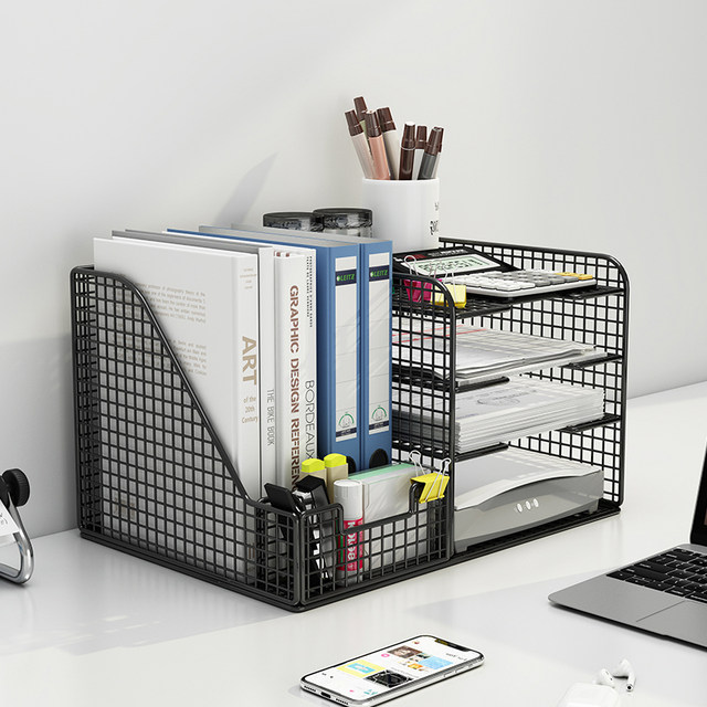 Desktop storage rack multi-layer office desk layered desk storage rack ...