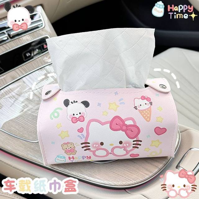Hellokitty car car tissue box creative cute armrest box car paper box ...