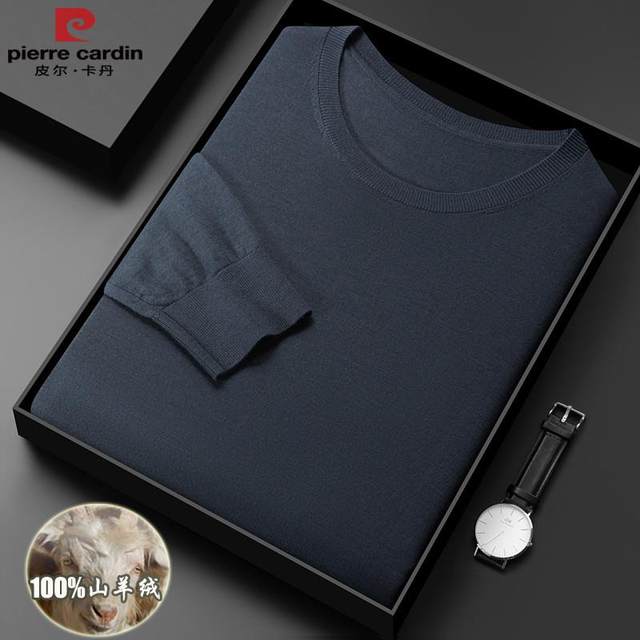 Pier Cardin 100% cashmere sweater ultra-fine worsted men's half-high ...
