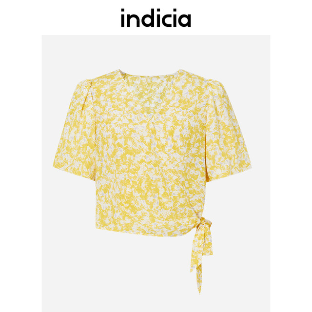 indicia mark mall design floral V-neck spring and summer shirt top ...