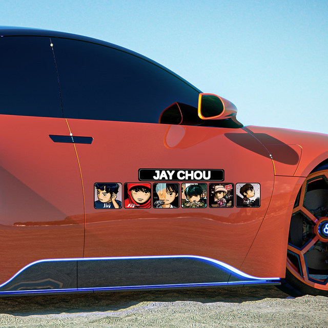 JAY Jay Chou Cartoon Creative Car Body Sticker Motorcycle Electric Body ...