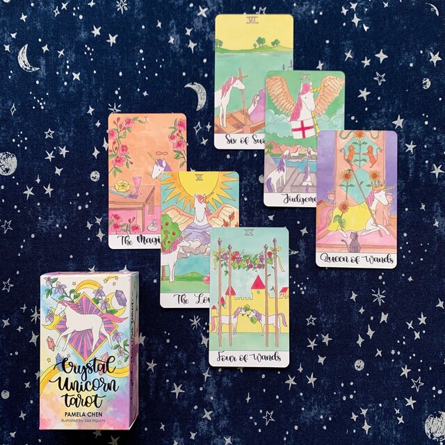 Tarot card Taluo card taluo Crystal Unicorn dreamy white horse ...