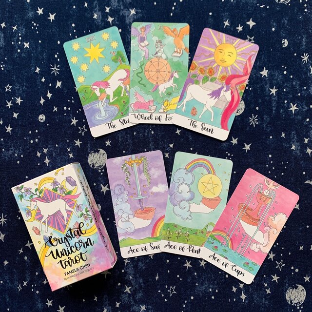 Tarot card Taluo card taluo Crystal Unicorn dreamy white horse ...
