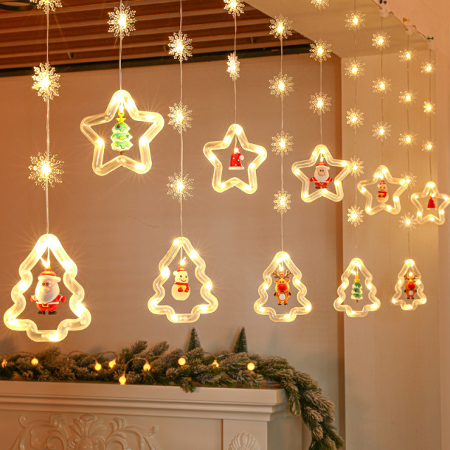 Christmas decoration shop decoration lights string hanging curtain ...