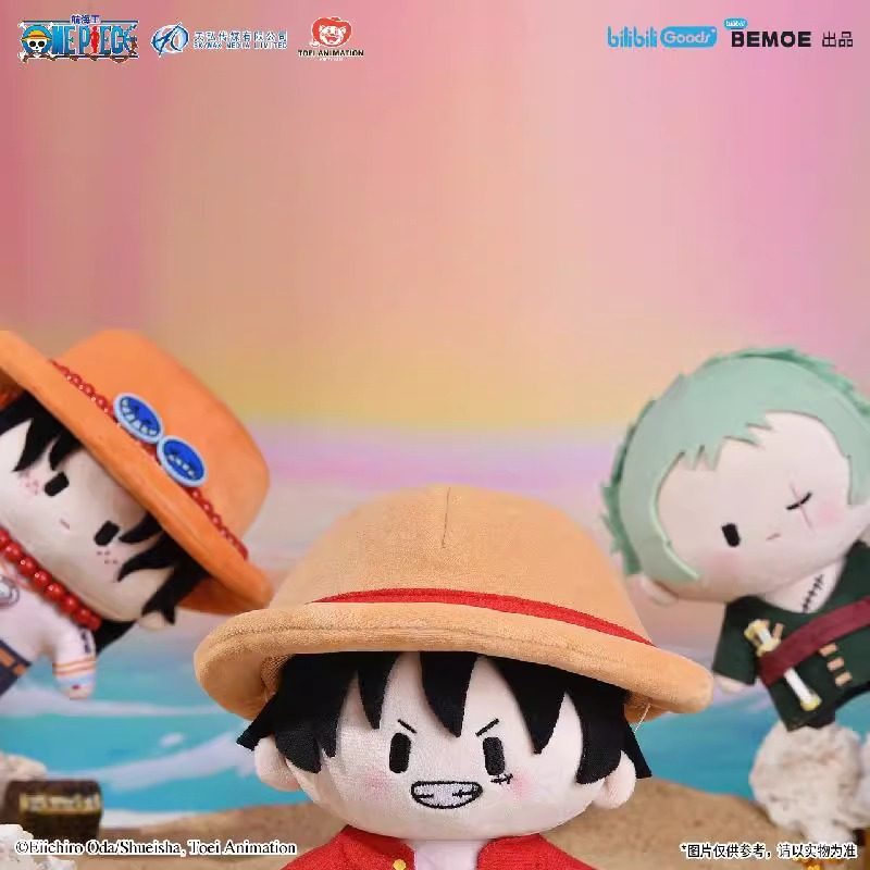 Bilibili One Piece Luffy Ace Zoro Plush Doll