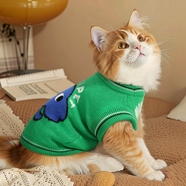 Cat clothes autumn and winter pet clothing vest warm little kitten ...