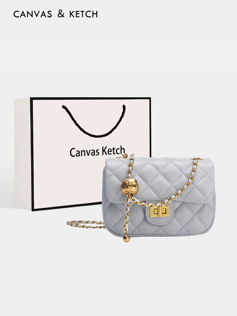 Canvas/Ketch Little Fragrant Wind Linding Chain Bag 2025 New Fashion ...