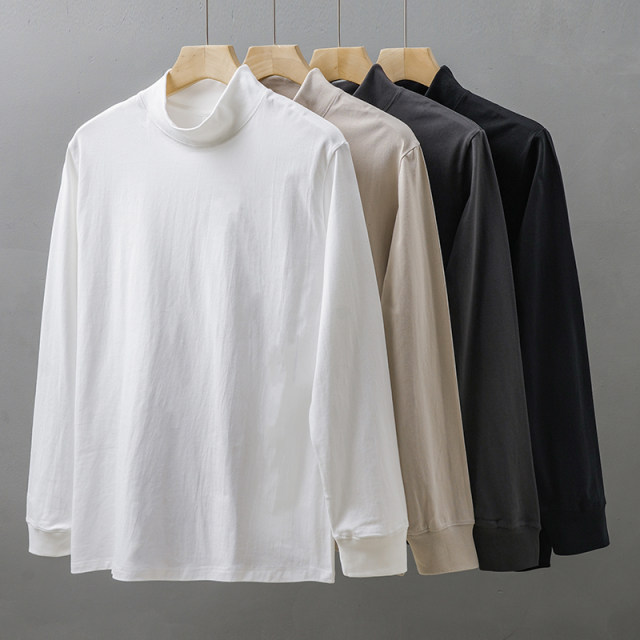 280G heavyweight cotton base layer men's spring and autumn loose solid ...