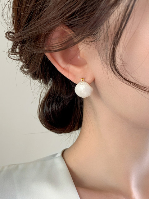 Simple glaze drop ear button for women's sterling silver fashion ...