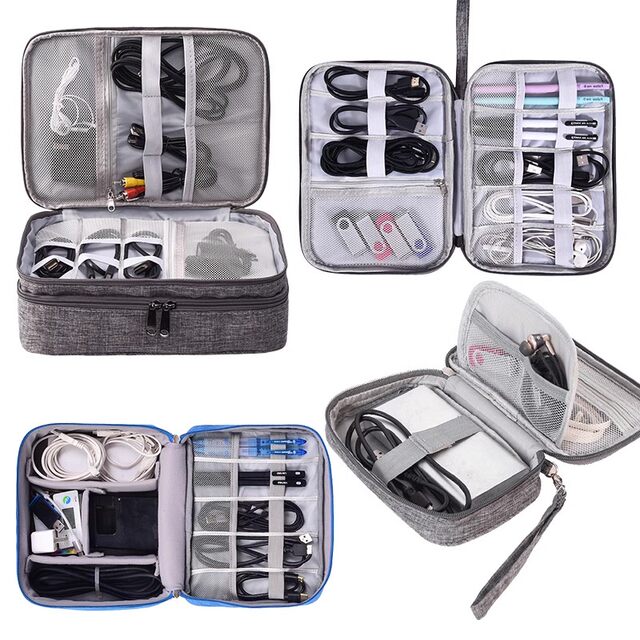 Multifunctional data cable storage bag laptop power cable storage box ...