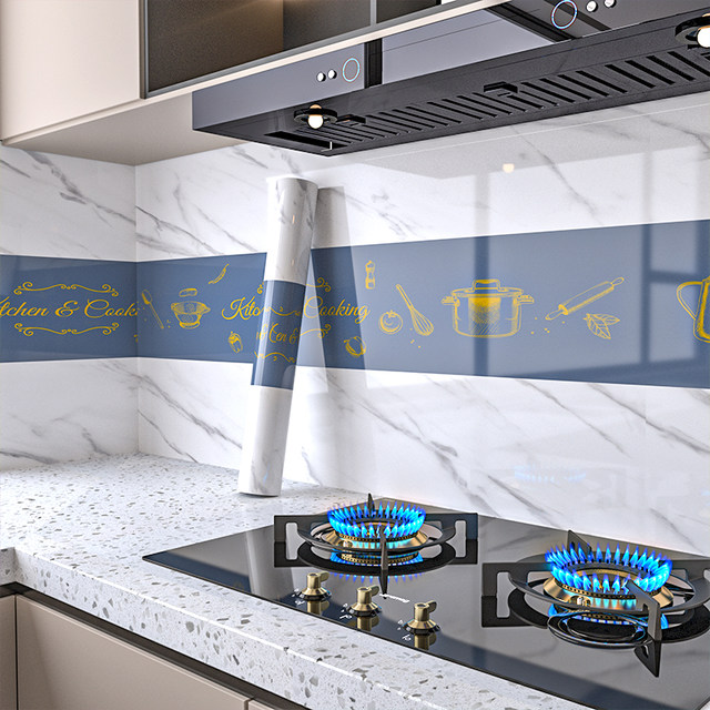 Kitchen oil-proof sticker aluminum foil fire-proof and high-temperature ...