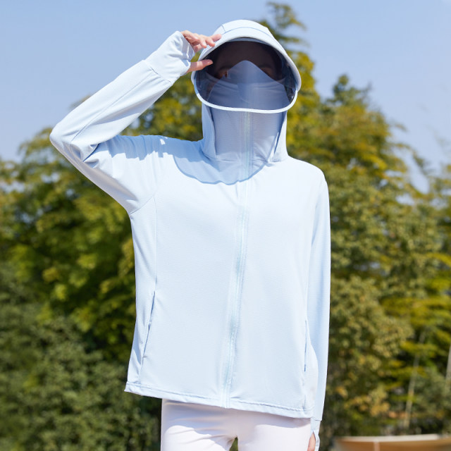 Ice silk short sun protection clothing for women cycling windproof sun ...