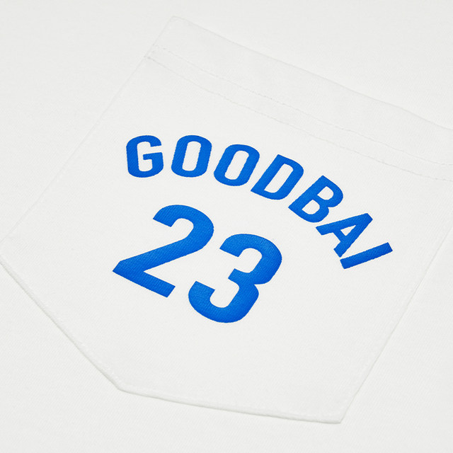 GOODBAI logo print oversize pocket short-sleeved T-shirt