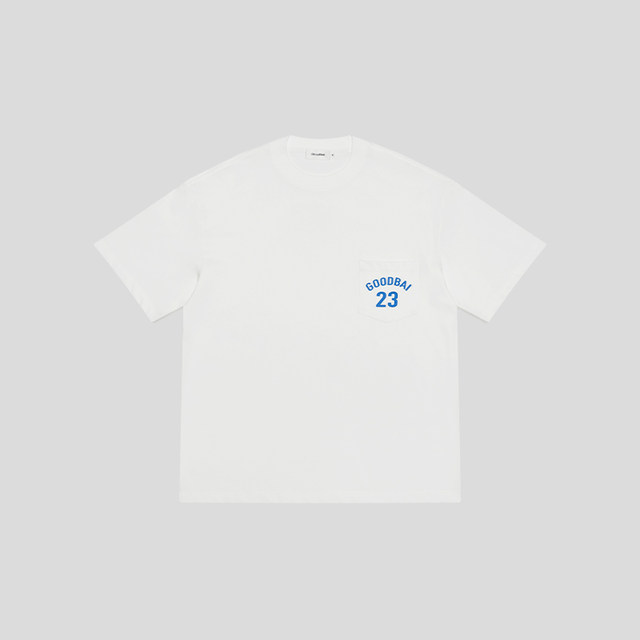 GOODBAI logo print oversize pocket short-sleeved T-shirt