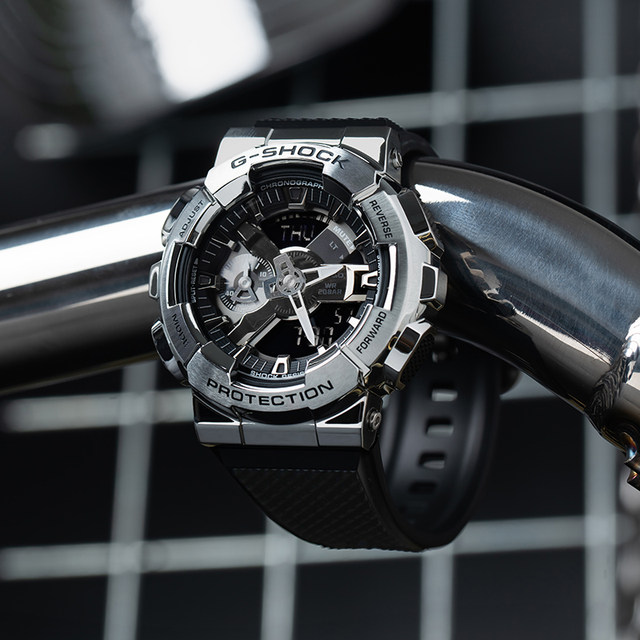 Casio watch men's steel heart of darkness GSHOCK metal small steel gun ...