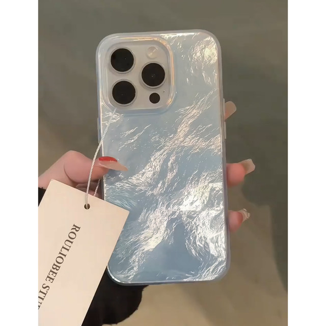 Xiaohongshu's same glacier blue tinfoil pattern suitable for Apple 16 ...