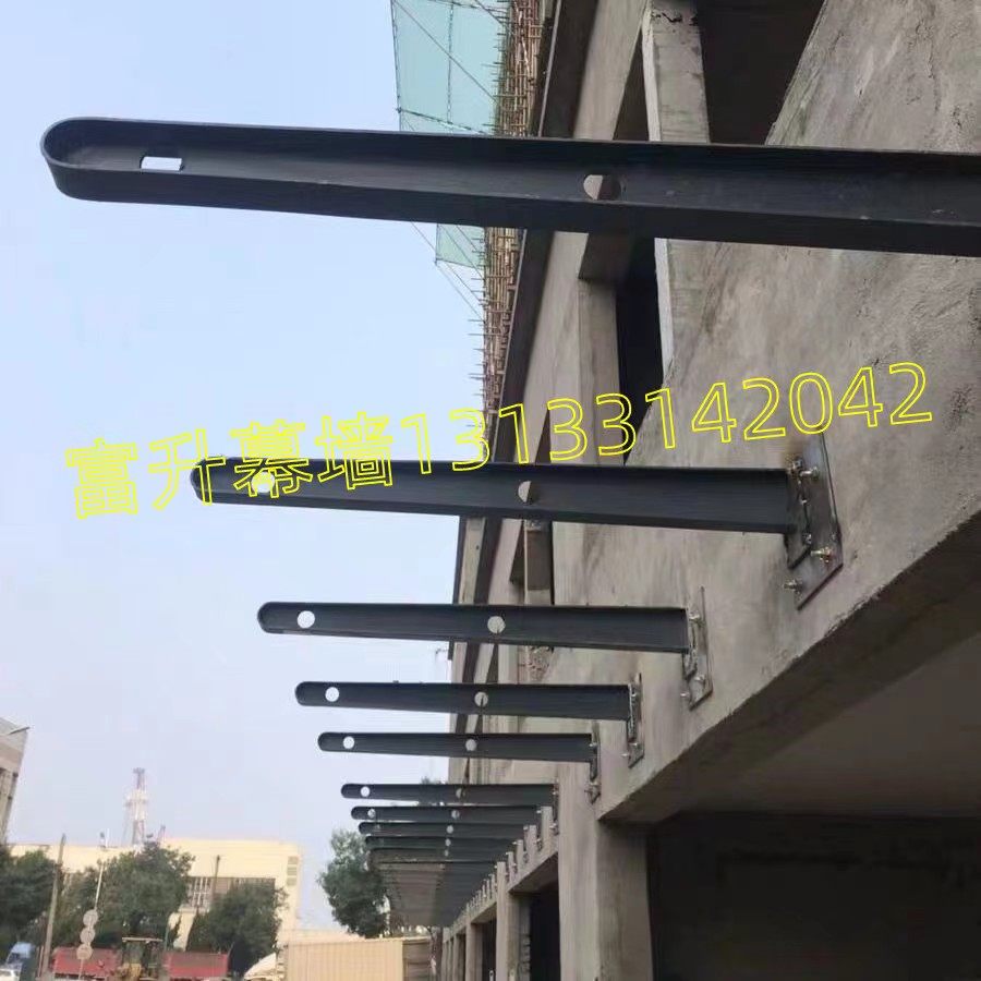 Customized Awning Steel Beam Glass Curtain Wall - Awning Bracket Steel ...
