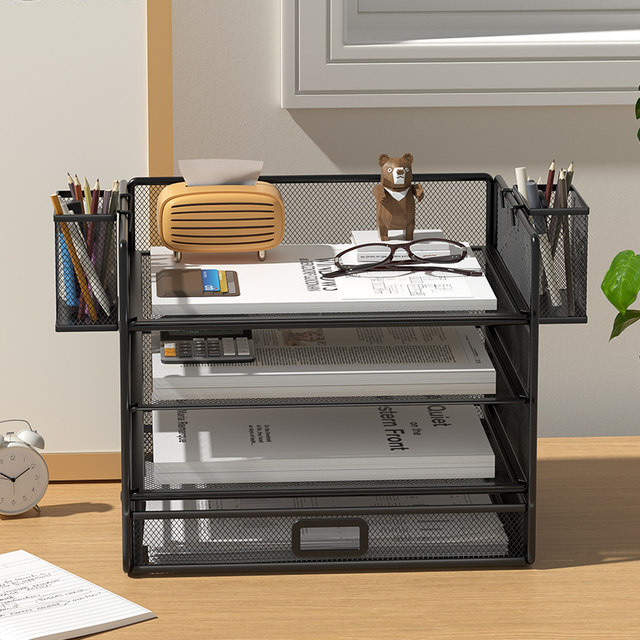 a4 metal file rack pull-out folder file storage rack drawer-type ...