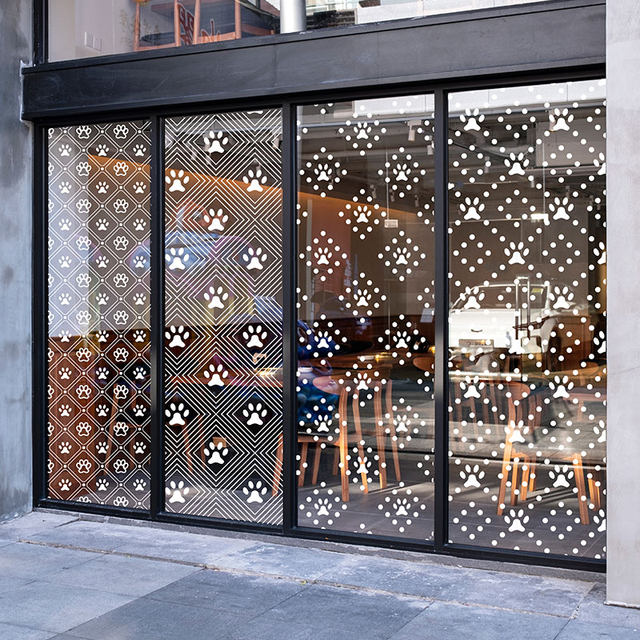 Pet club pet shop footprint decorative shading floor-to-ceiling window ...