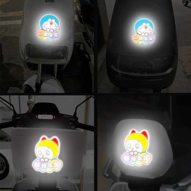 Motorcycle night safety stickers Doraemon cartoon reflective stickers ...