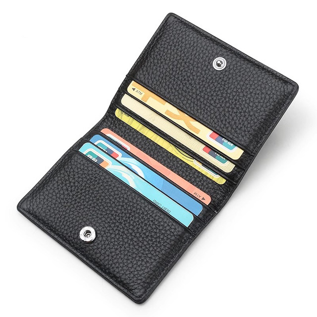 2024 new ultra-thin compact card holder men's leather card holder mini ...