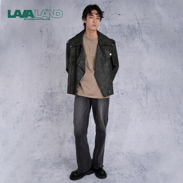 Lavaland is old retro water washing large leather jacket autumn and ...