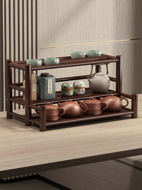 New Chinese style Bo Gu rack purple clay pot tea cup rack tea leaves ...