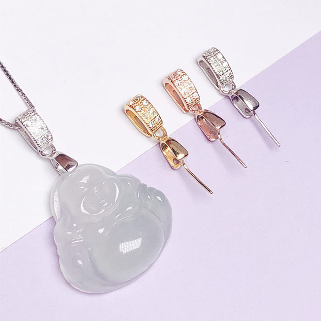 18K gold buckle small pendant buckle head jade pendant buckle sterling ...