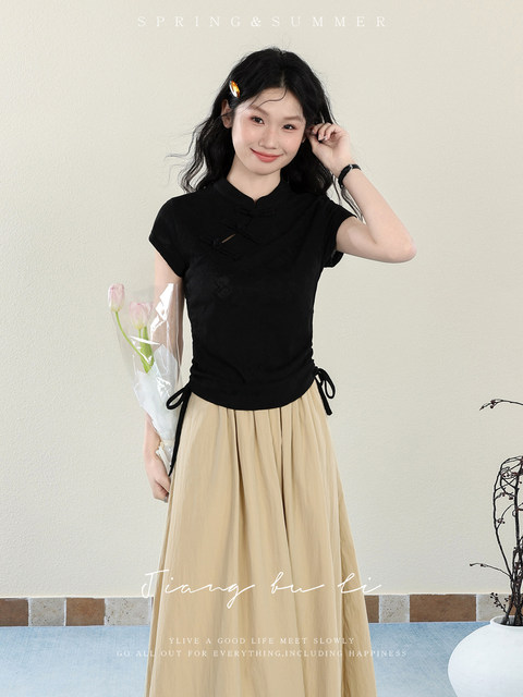 Jiang Buli's new Chinese style short-sleeved T-shirt for women's summer ...