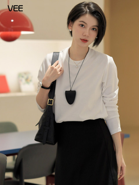 VEE Spring and Summer New Quick-Drying UV Women's White Round Neck Long ...