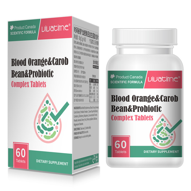 Canadian Time Key Vivatime Blood Orange Carob Probiotic Complex Tablets ...