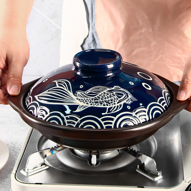 Kangshu relief fish every year ceramic casserole dry pot cooking stew ...
