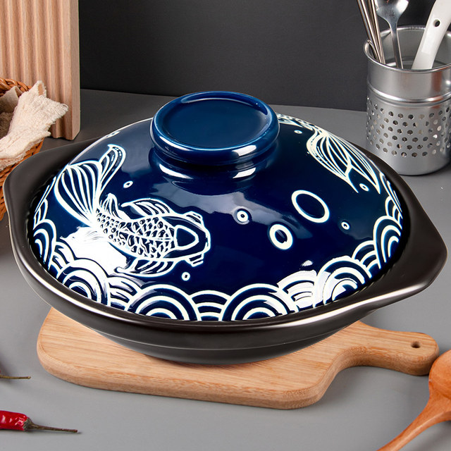Kangshu relief fish every year ceramic casserole dry pot cooking stew ...