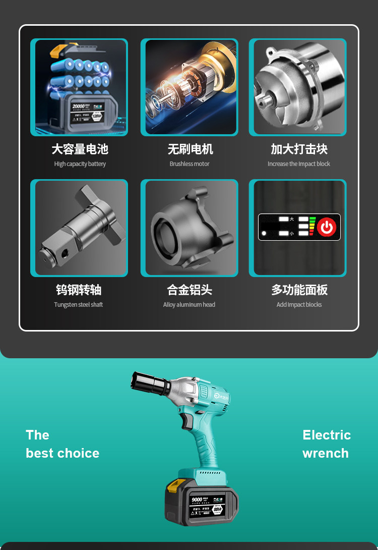 Ruishi dayi 2106 Brushless Electric Wrench - High Torque Screwdriver Kit