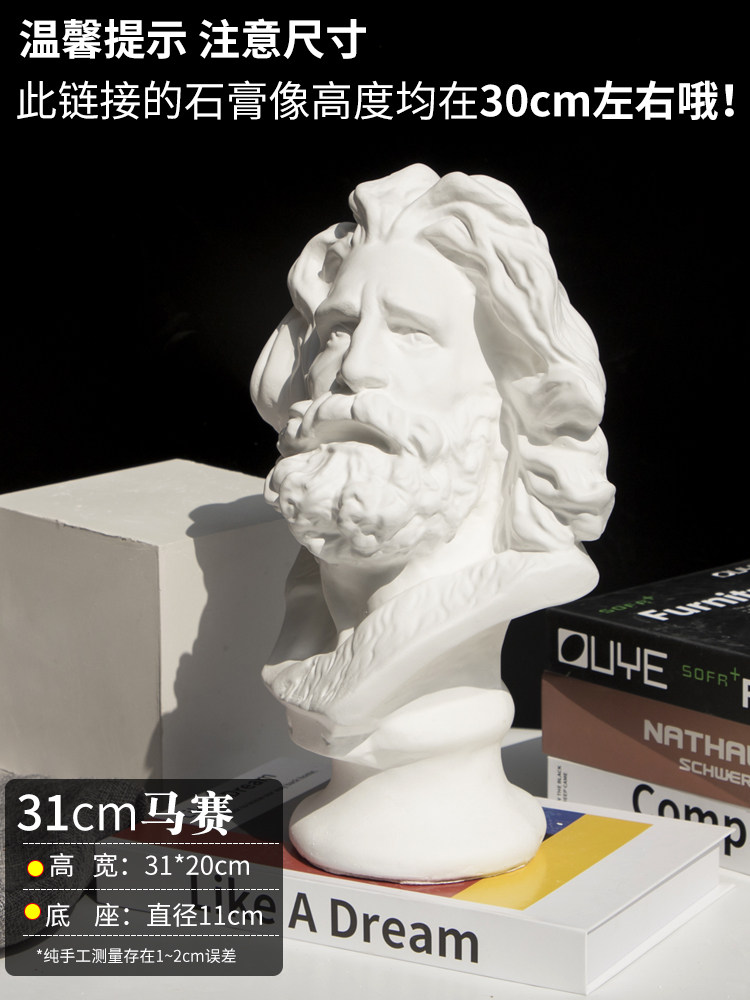 David Plaster Head Sculpture - Art Teaching Aid