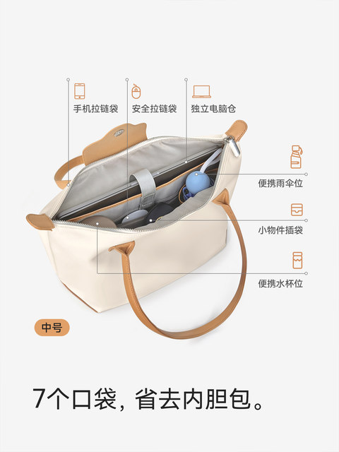 New tote bag for work commuting for women's large capacity nylon cloth bag lightweight single ...